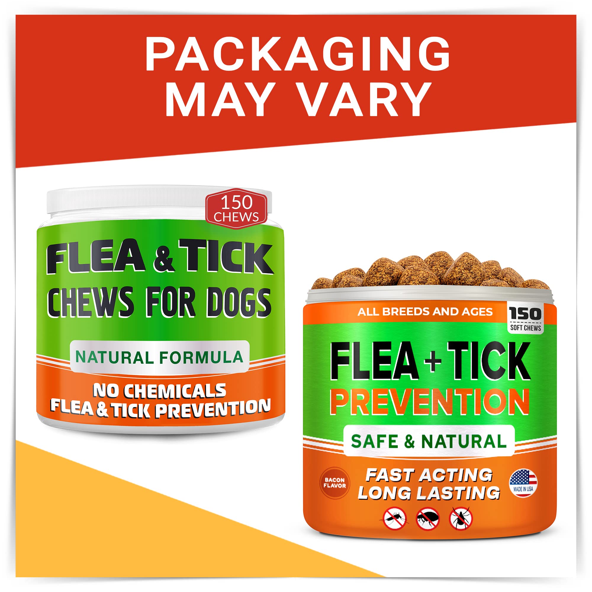 Chewable Flea and Tick Treats for Dogs - Made in USA - Flea and Tick Solution - Duck Flavor