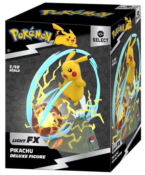 Pokemon Pikachu Deluxe Collector Statue Figure - Light FX - Collector Statue Pikachu - Authentic Details Collectibles for Fans Everywhere