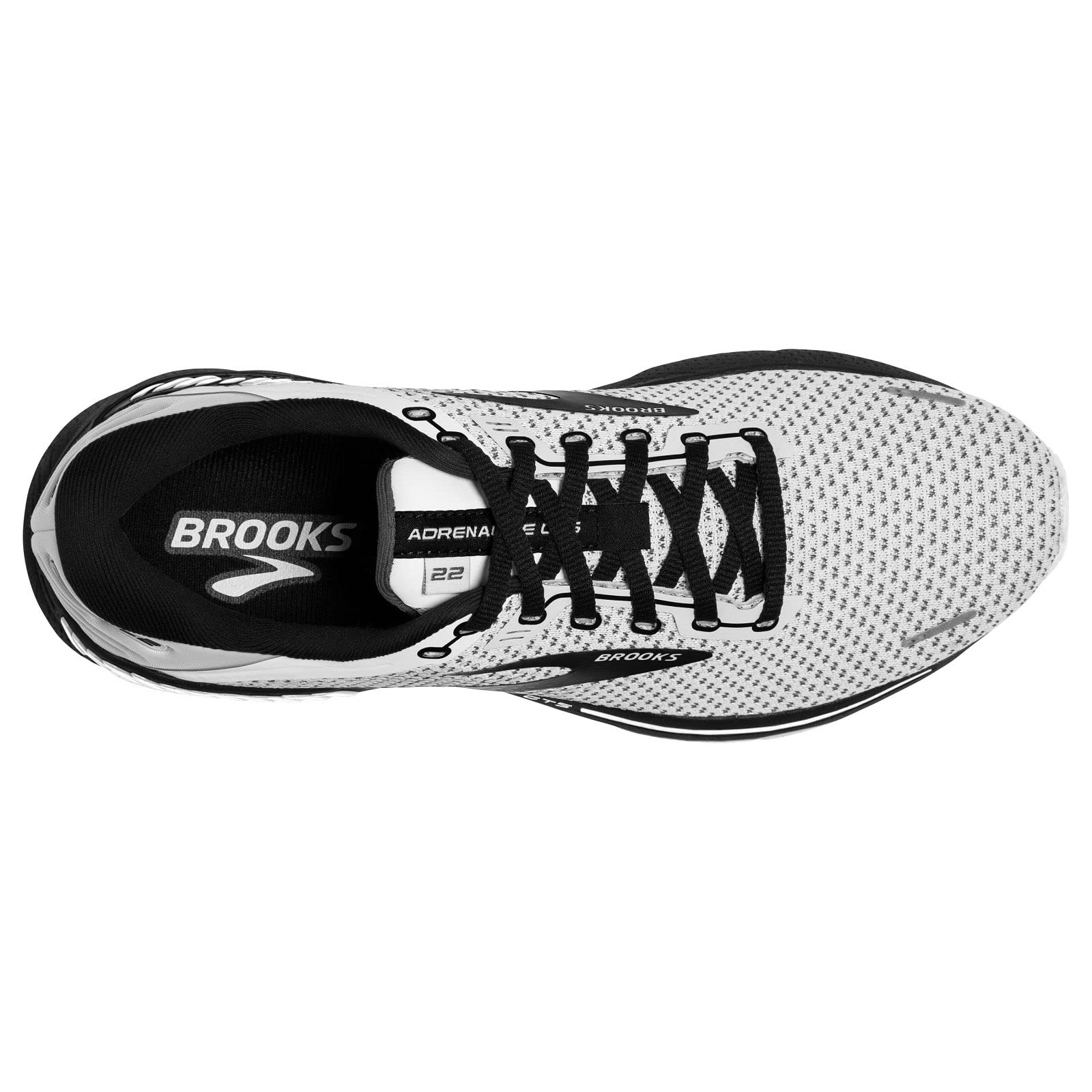 Brooks Women's Adrenaline GTS 22 Supportive Running Shoe - White/Grey/Black - 8 Medium