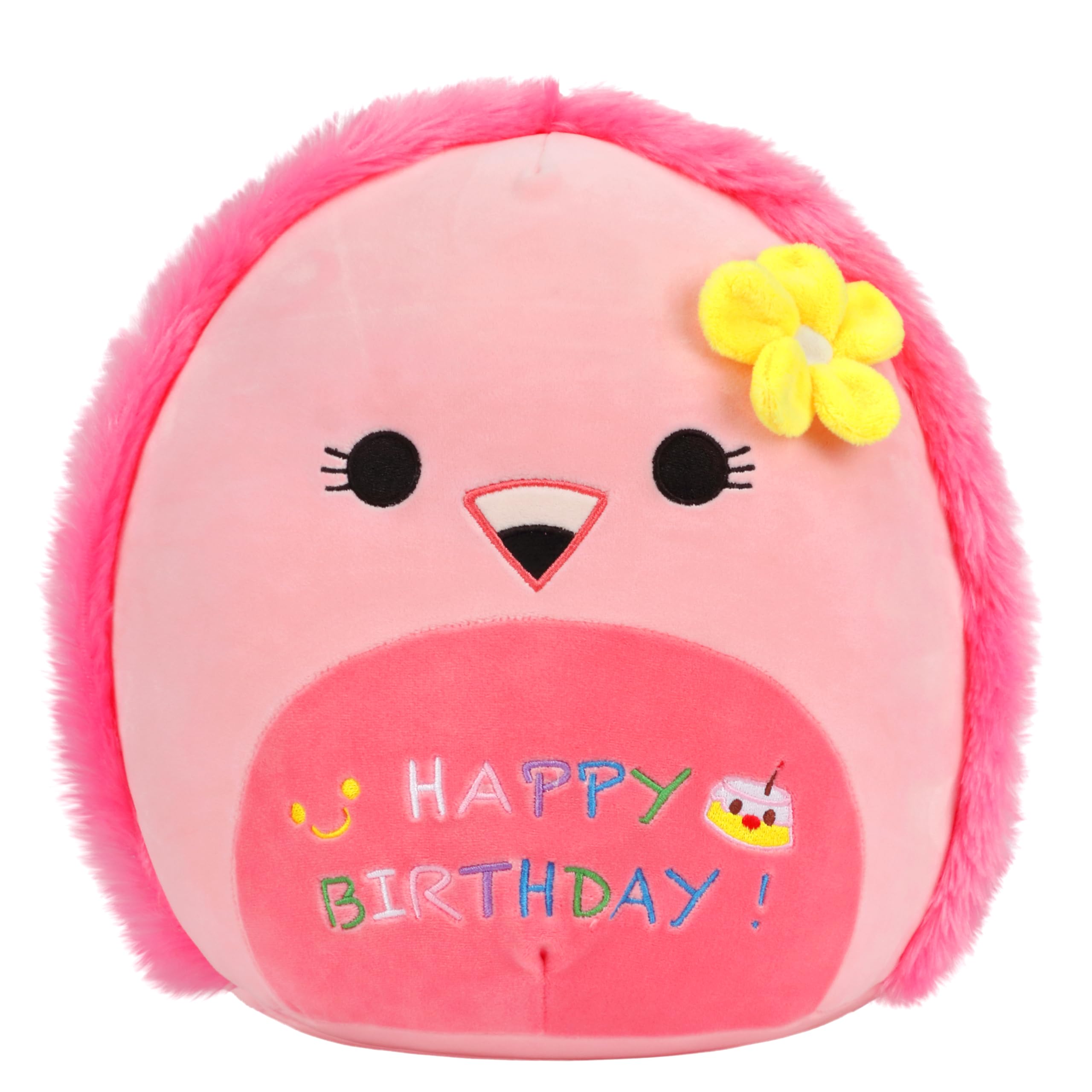 Easfan Pink Flamingo Plush Pillow Cute Stuffed Animal Cuddly Soft Toys Happy Birthday Gifts Plush Pal for Kids Girls Adults, 13-Inch