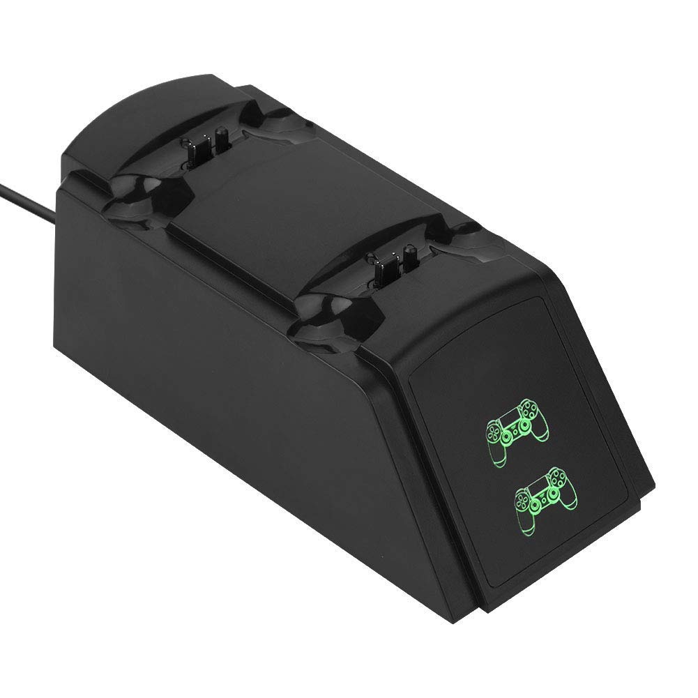 PS4 Controller Charger, 2 in 1 USB Charging Dock PS4 Charging Stand Fast Game Controller Charging Station PS4 Charger for PS4 Handle with LED Light [video game]