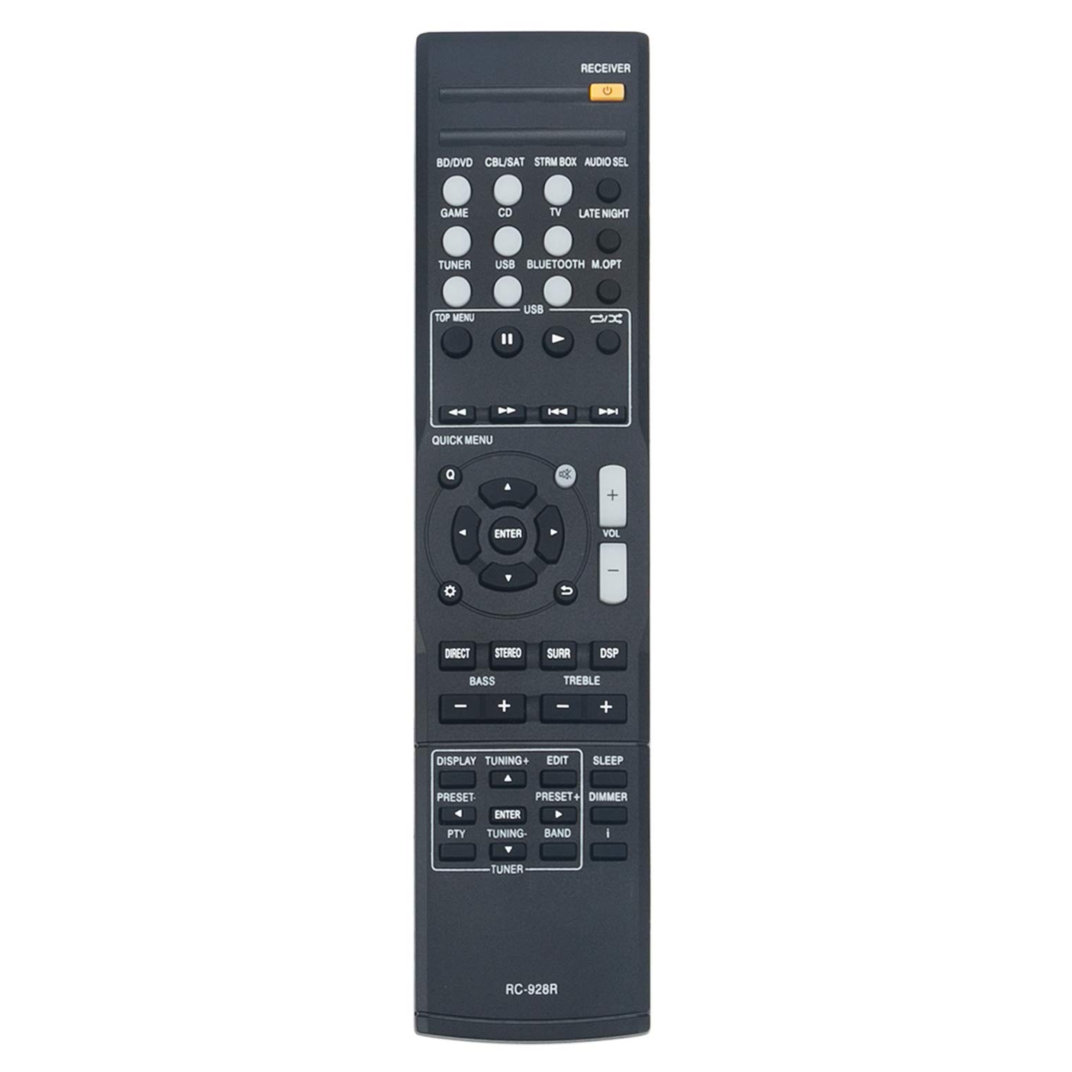 RC-928R Replacement Remote Control Supports for Onkyo AV Receiver HT-S3800 TX-SR353 HT-S3800 TX-SR373 HT-S3900 HT-R397 HT-P395 RC-909R HTS3800 TXSR353 HTS3800 TXSR373 HTS3900 HTR397 HTP395 RC909R