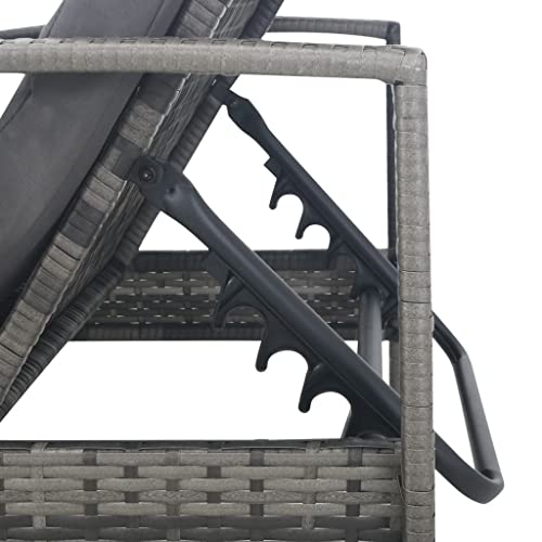 MBFLUUML Outdoor Lounge Chair, Sun Lounger with armrests Polyethylene Rattan Grey, Suitable for Outdoor situations Such as terraces, Poolside, Backyard, etc.