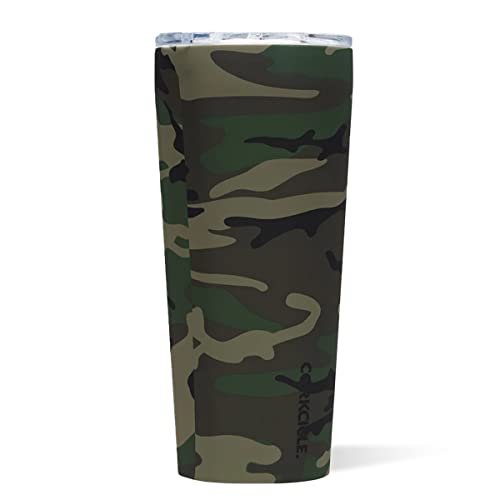 Corkcicle Classic Triple Insulated Coffee Mug with Lid, Woodland Camo, 24 oz – Stainless Steel Travel Tumbler Keeps Beverages Cold 9+hrs, Hot 3hrs – Cupholder Friendly Travel Coffee Tumbler