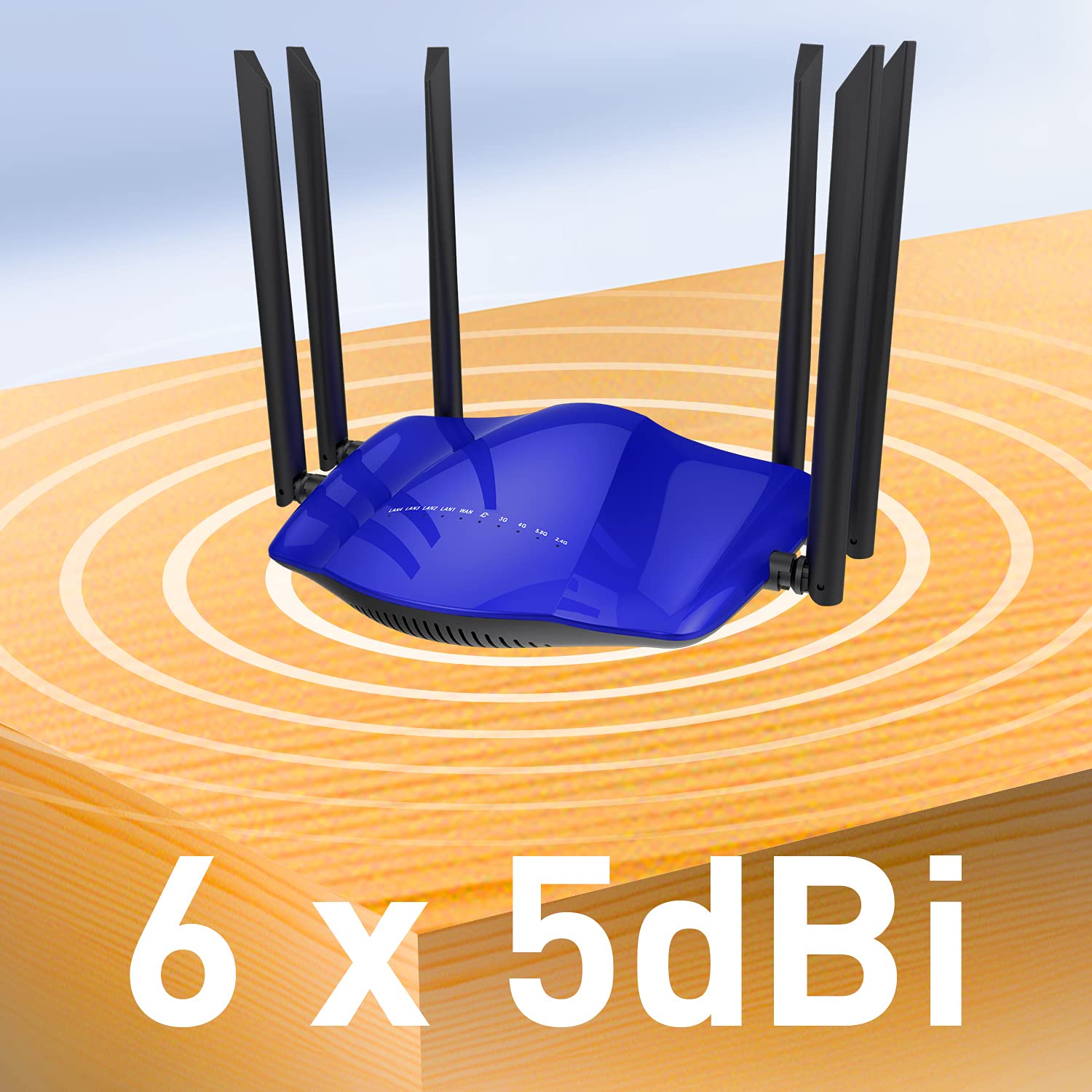 Dionlink 1200Mbps AC1200 Dual Band Unlocked 4G LTE Modem Router with SIM Card Slot -Wireless WiFi Mobile Hotspot, LTE Cat4, EC25-AF Qualcomm, 5dBi High Gain Antennas, Support T-Mobile AT&T (6 Antenna)