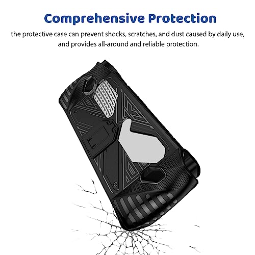 Protective Case for Rog Ally with Kickstand, DOBEWINGDELOU TPU Protector Case Cover Skin with Foldable Stand Accessories for Rog Ally Game Handheld 2023, Shockproof Non-Slip Anti-Collision Black