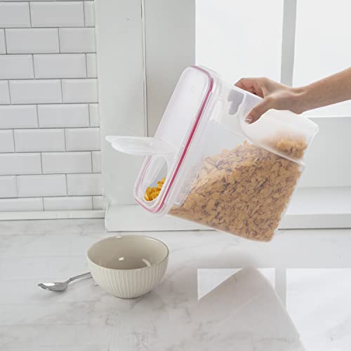 Sterilite 6606 Ultra Seal 24-Cup Dry Food Container, Clear Lid and Base with Red Rocket Accents, 6-Pack