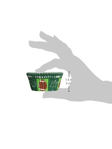 CupcakeCreations BKCUP-8978 Standard Cupcake Baking Cup, Football, 32-Pack