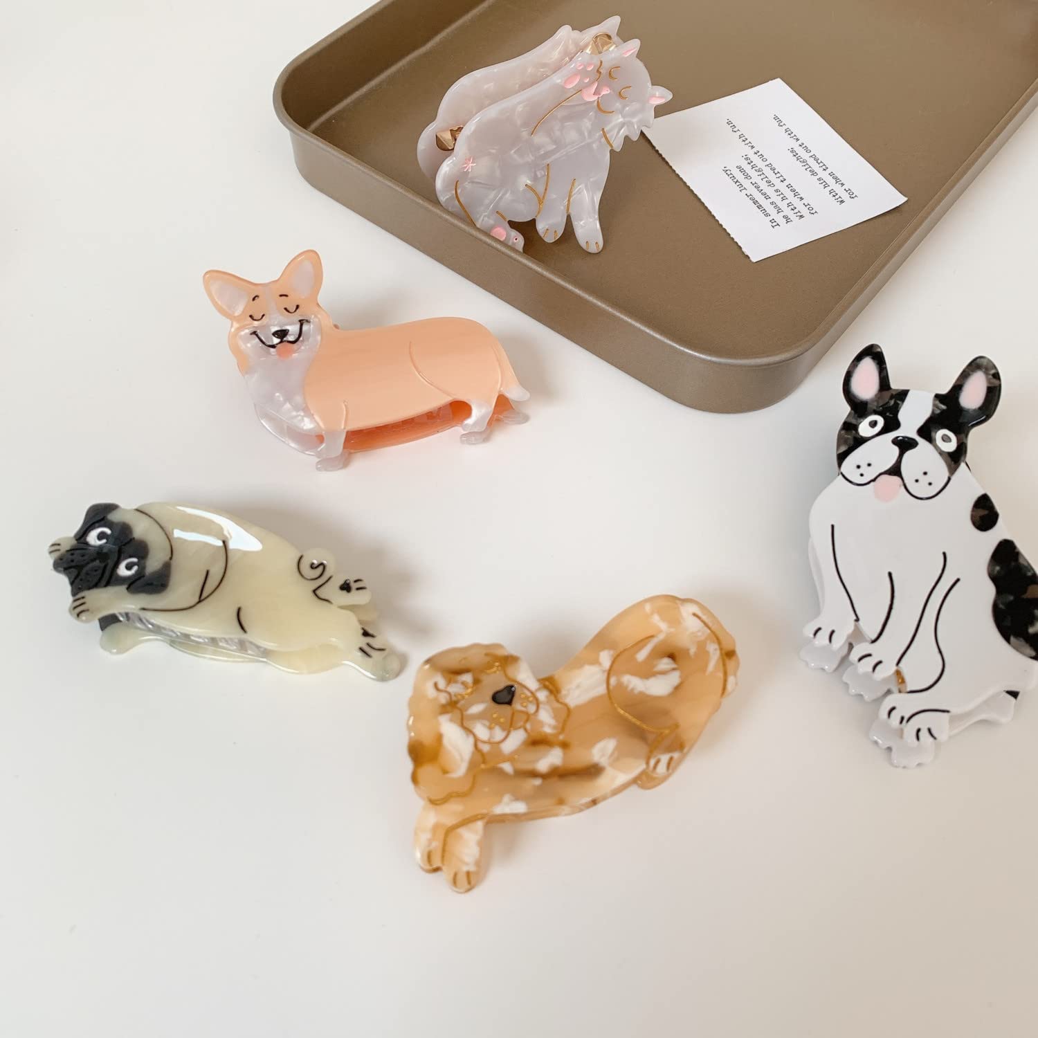 Dachshund Dog Hair Clips,Small Claw Clips for Girls,Acetate Hair Clips for Women,S10