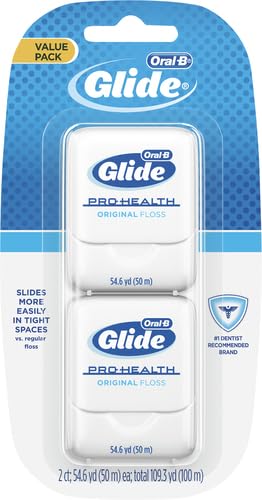 Oral-B Glide Pro-Health Original Dental Floss, Smooth, Strong, Shred Resistant, Value 2 Pack (50m)