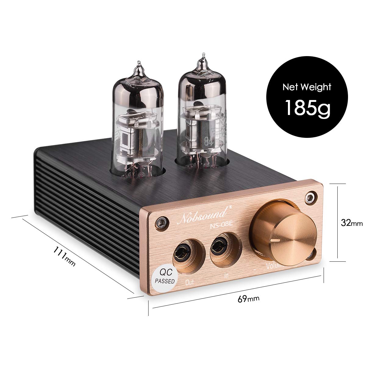 Nobsound NS-08E Vacuum Tube Headphone Amplifier Hi-Fi Valve Headphone Amp Stereo Audio Preamplifier