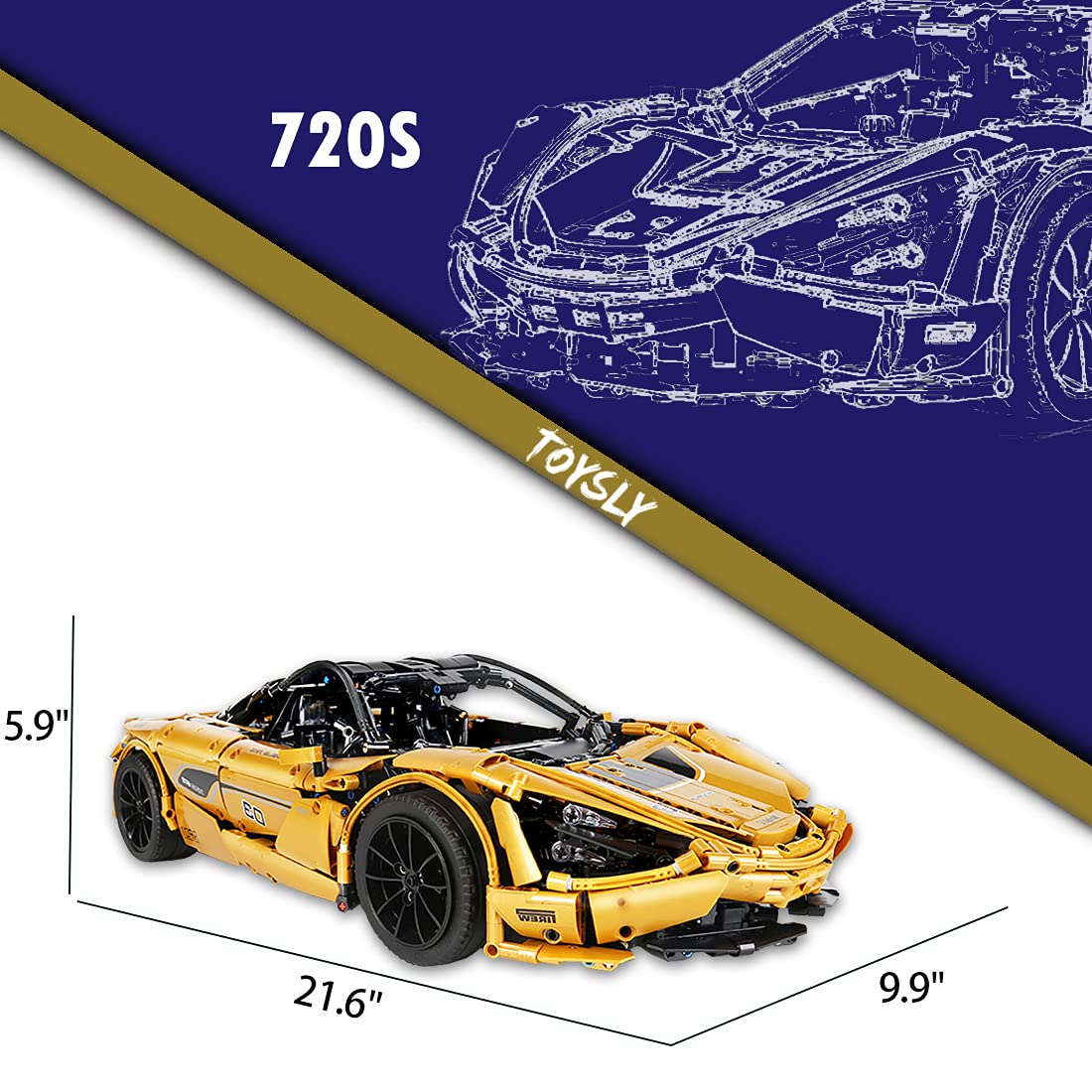 TOYSLY Technique Building Block Set for Adults, Model Cars Kits to build and 720 MOC Building Kits and Engineering Toy for teens, 1:8 Scale Race Car Model (3149 PCS)