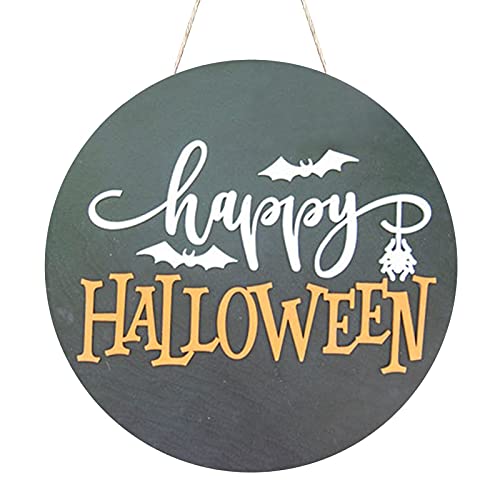 Scceatti Halloween Door Sign for Front Door Spooky Autumn Wreath Sign Home Decorative Vintage Garden Halloween Wall Hanging Ornament Welcome Decoration & Hangs Halloween Decor Patio Decor