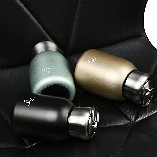 Mini Water Bottles,9 oz Vacuum Thermo Bottle with Leakproof Stainless Water Flask for Coffee Hot and Cold Drink,Portable Sport (Rose gold color)