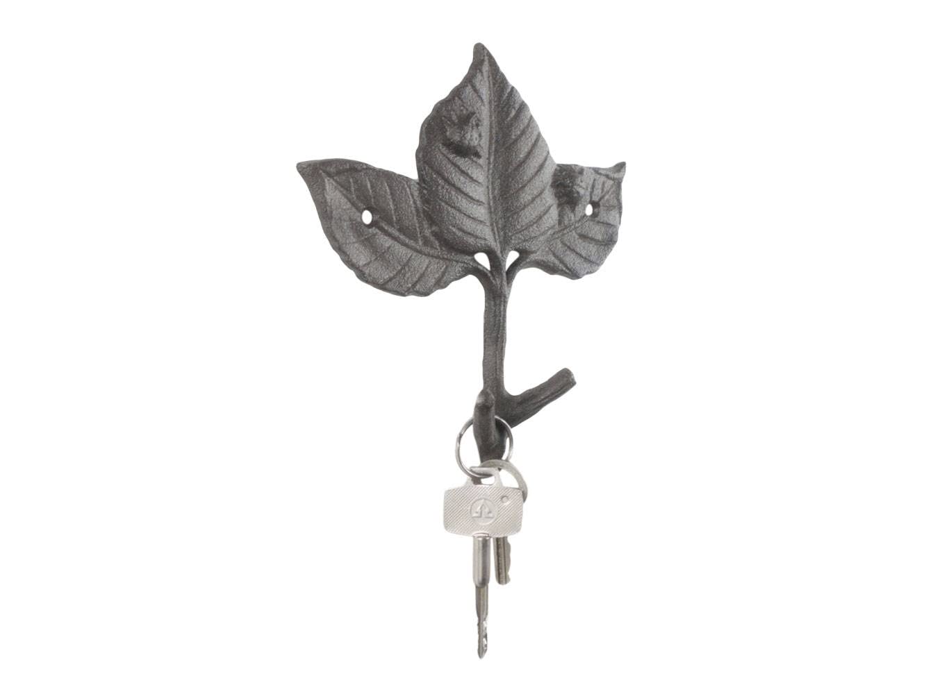 Handcrafted Nautical Decor Cast Iron Birch Tree Leaves Decorative Metal Tree Branch Hooks 6.5"