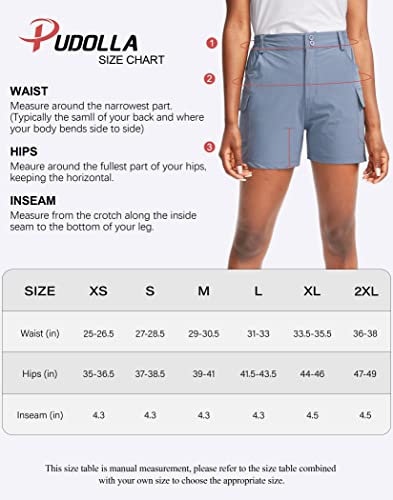 Pudolla Women's Golf Hiking Shorts 4.5" Quick Dry Summer Shorts for Women Work Travel Walk Outdoor with Pockets(Dark Grey XX-Large)