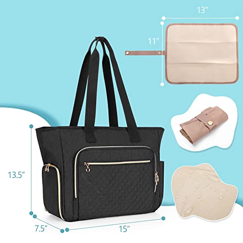Luxja Breast Pump Bag (with a Breastmilk Cooler Bag, a Small Carrying Case and a Waterproof Mat) Compatible with Spectra S1 and S2, Pumping Bag for Breast Pump and Extra Parts, Black