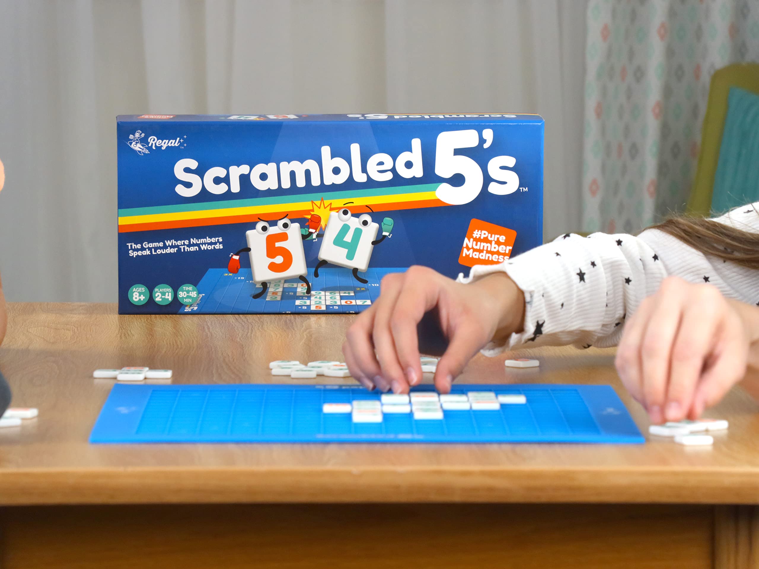 Regal Games - Scrambled 5’s - Fun Family-Friendly Math Game - Includes Silicone Game Mat - Ideal for 2-4 Players Ages 8+