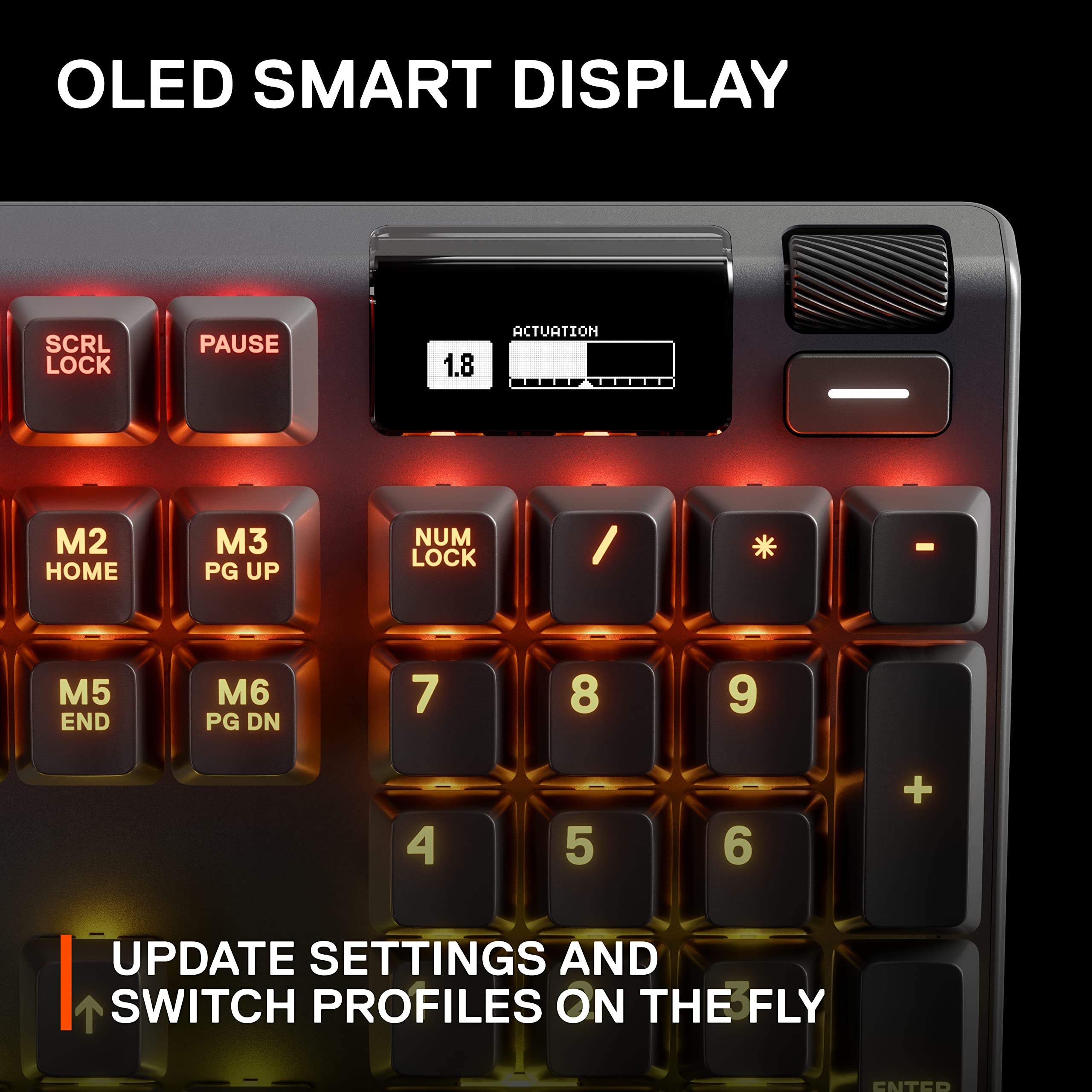 SteelSeries Apex Pro RGB Backlit Gaming Keyboard with Mechanical Switches and OLED Smart Display (Renewed)