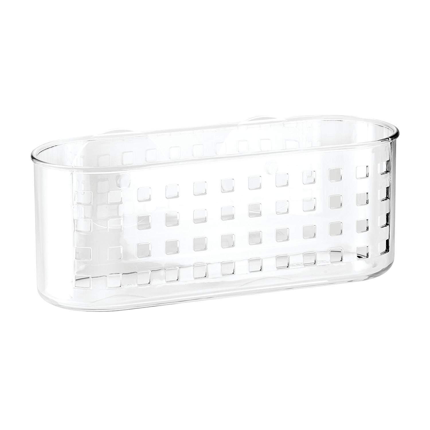 InterDesign iDesign Plastic Shower Caddy and Bathroom Organizer Basket with Suction Cups ā 10.25" x 3.75" x 4", Clear
