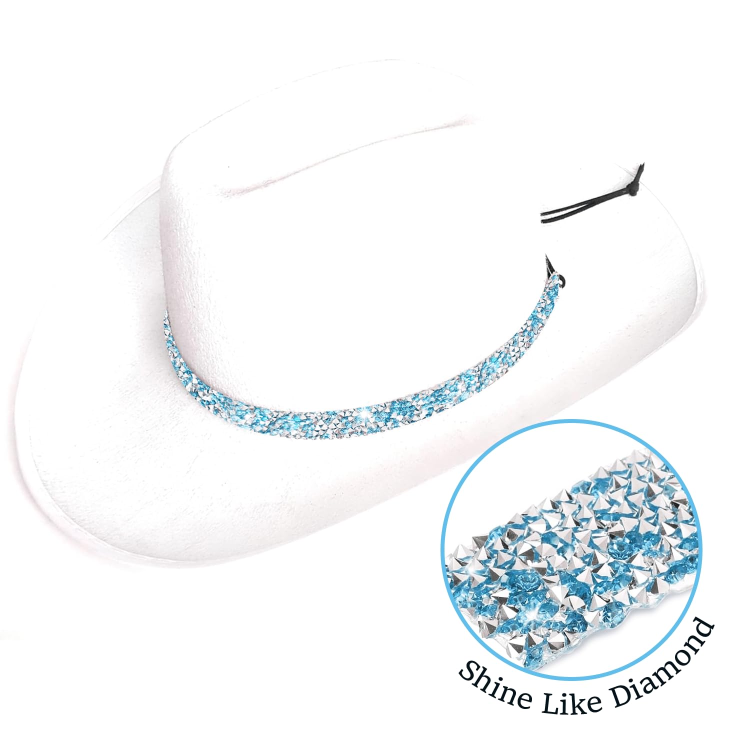 CEXDEXIONC Cowboy Hat Band for Woman Pink Crystal Rhinestone Cowgirl Hat Band Bling Hat Accessories Adjustable Size Gift Boxed
