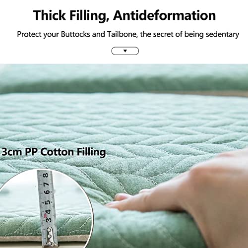 CUNCOO Kitchen Chair Pads Non Slip Set 6, Dining Room Chair Pads Extra Large U Shaped, Chair Cushion Dining Chairs Ties, 100% Cotton Fabric Seat Cushions 6 Pack, Comfortable and Soft Be Beige