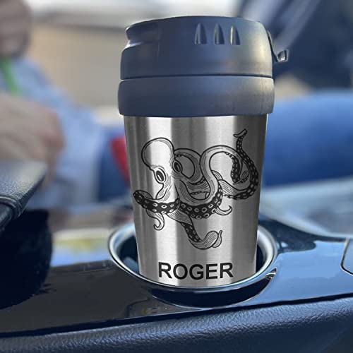 LaserGram 16oz Coffee Travel Mug, Cup of Coffee, Personalized Engraving Included (Stainless)