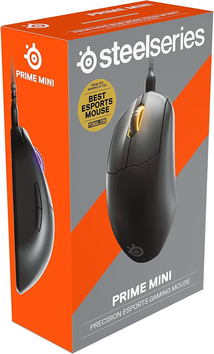 SteelSeries Esports Mini FPS Gaming Mouse Ultra Light 61g – Prime Mini Edition – 5 Programmable Buttons – 18K CPI TrueMove Pro Sensor – Magnetic Optical Switches - Customizable - RGB Lighting – PC/Mac