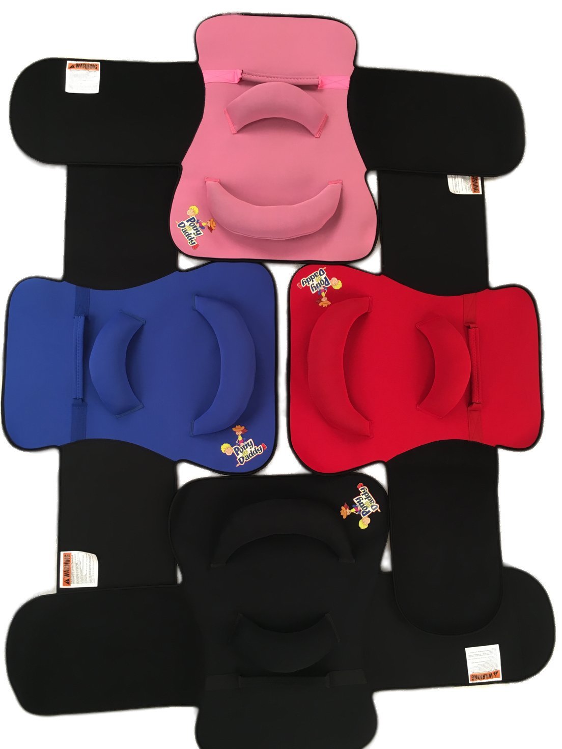 Pony Up Daddy - Neoprene Parent Saddle with Easy Close Strap - Features Padded Seat and Grab Handle for Safe and Comfortable Play Pony Rides - Fits Up to 50" Chest Size - Raider Red