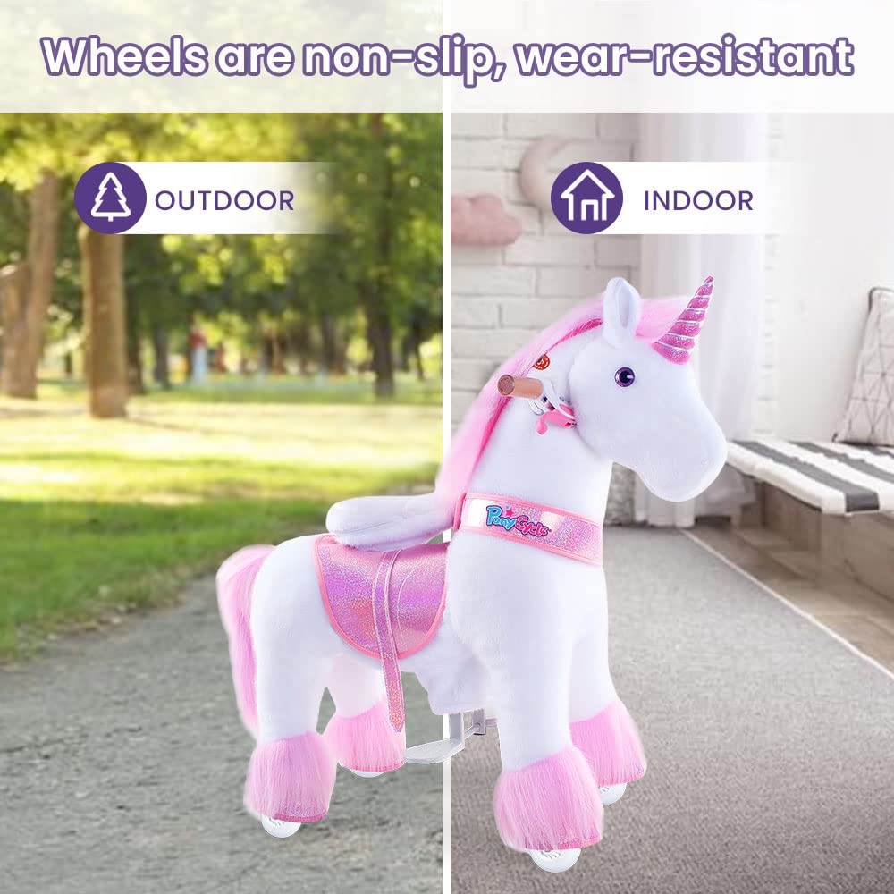 PonyCycle Ride On Unicorn Toys with Brake Classic Model U for Girls Giddy up Riding Pony Cycle (Pink, Size 3 for Age 3-5)