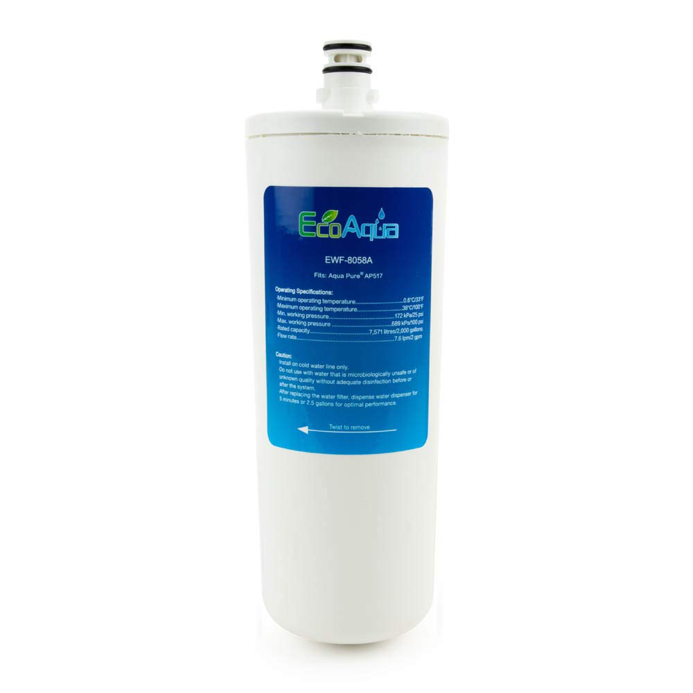 EcoAqua Replacement Compatible Fits Aqua-Pure AP517 Filter, 2-Pack