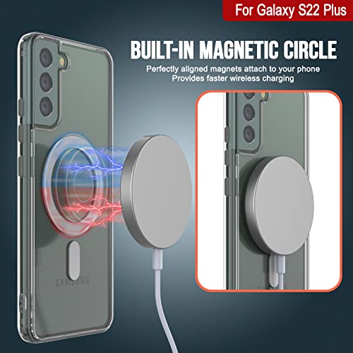 PunkCase Galaxy S22 Plus Magnetic Wireless Charging Case [ClearMag Series] Thin, Protective & Scratch Resistant Acrylic Case W/TPU Bumpers & Built-in Charge Circle for Galaxy S22 Plus 5G (6.6")