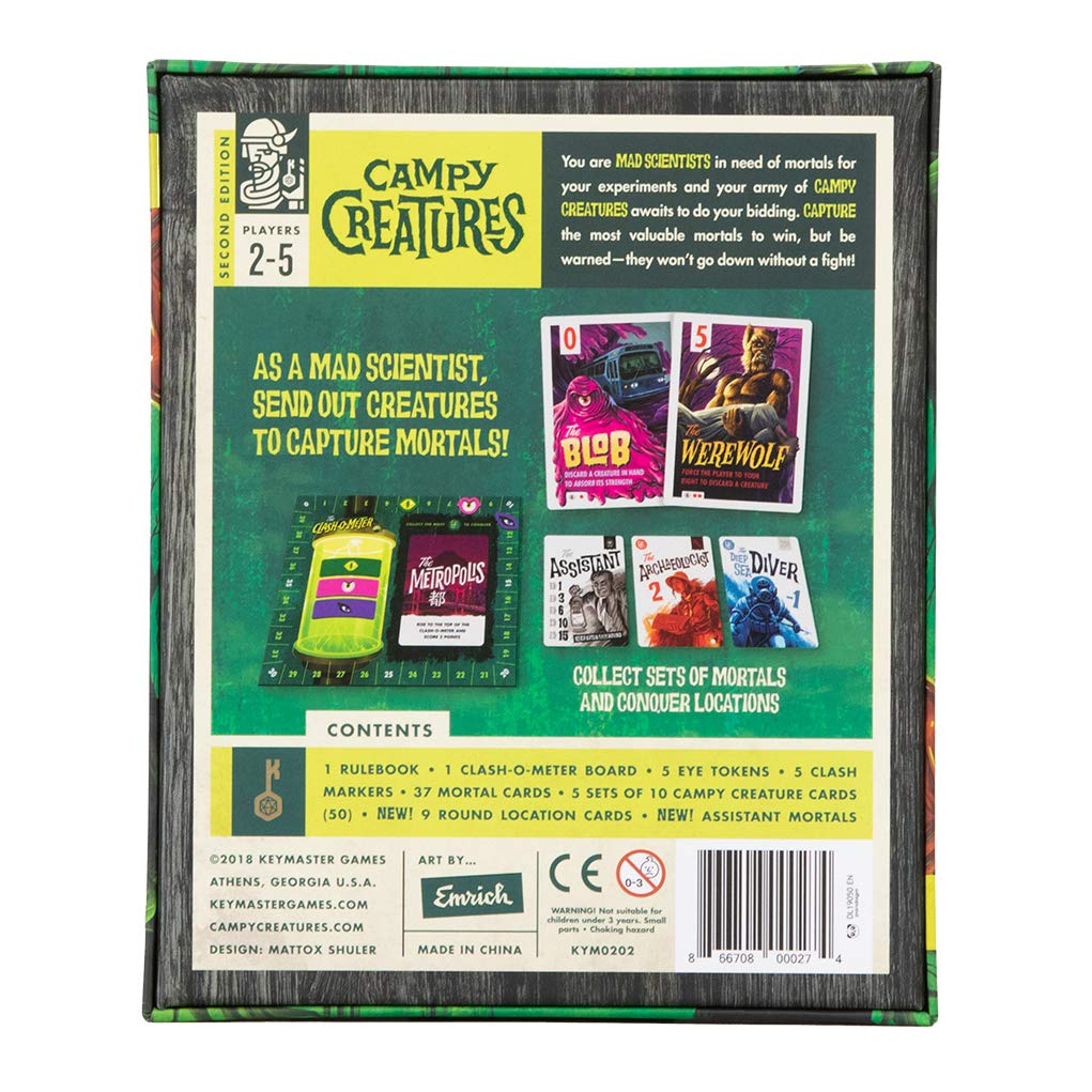 Campy Creatures 2nd Edition - a ghoulish Card Game of Bluffing, Deduction, and Trick Taking for Families and Monster Lovers