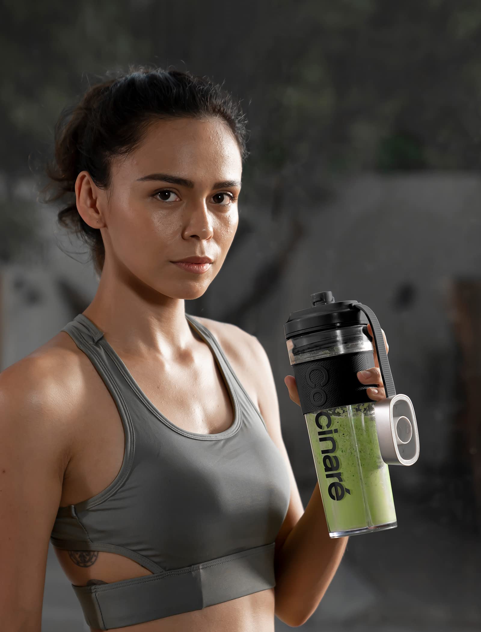 Cocinare 16oz Shaker Bottle, Perfect for Smoothies and Protein Shakes, Compatible Gopower eLite, Black