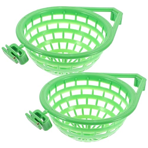 Mipcase 2pcs Plastic Bird Nest, Canary Nest Plastic Hollow Hanging Cage Finch Parrot Canary Pigeon Nest Bowl Eggs Hatching Tool Pan, Bird Breeding Hut Nest Pan