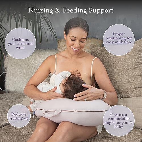 Pharmedoc Nursing Pillow for Breastfeeding β Breast Feeding Pillows for Mom - Bottle Feeding - Support for Mom and Baby - Pregnancy Maternity Pillows, Baby Shower Must Haves - Mocha