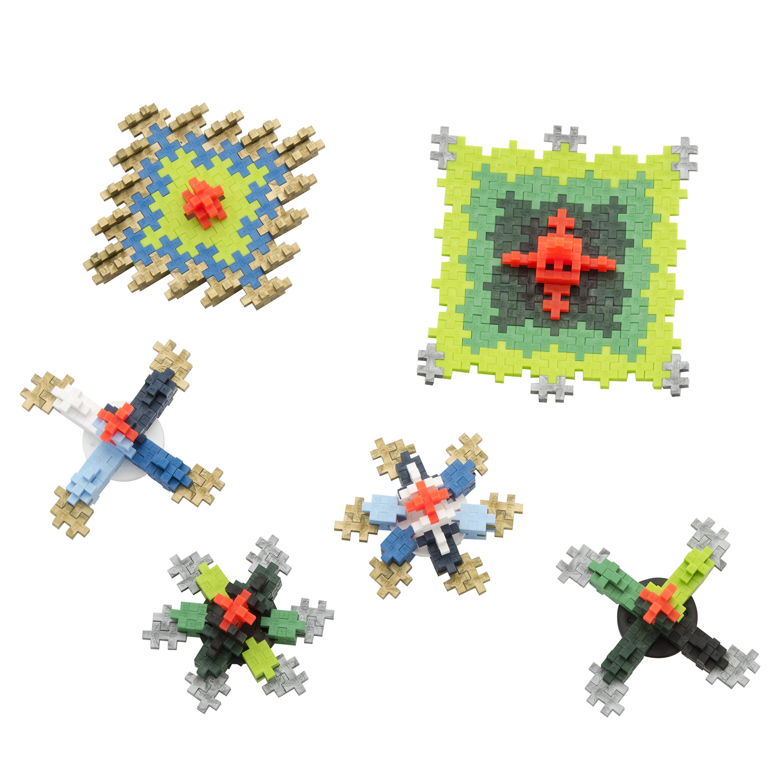 Plus Plus Learn to Build Set, 240 Mini Interlocking Building Blocks, 3D Puzzle Stem & Art Kit Playset - Spinning Tops