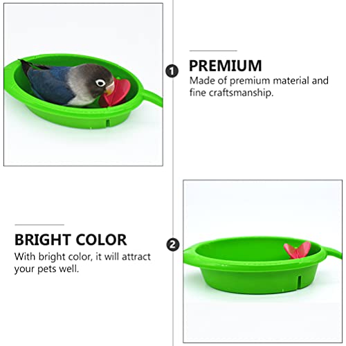Mipcase Bird Bathtub- Parakeet Bird Bath Shower Tub Indoor Aaccessories for Pet Small Birds Parrots, Green