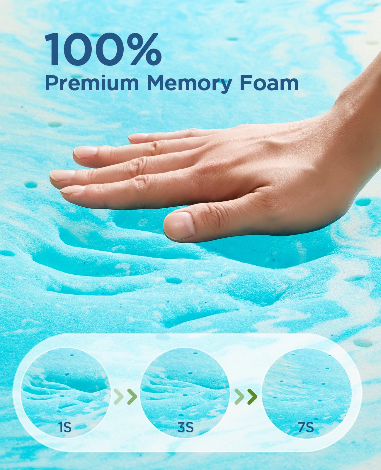 Dreamsmith 2-Inch Twin Size Memory Foam Mattress Topper, Cooling Gel Mattress Topper with Airflow Channels, Medium Softness & Ergonomic Support, CertiPUR-US & Oeko-TEX Certified