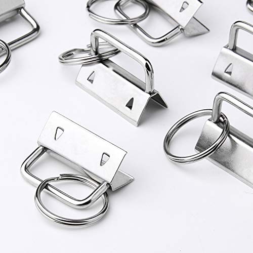 HRLORKC 50 Sets Key Fob Hardware Key Fob Keychain Wristlet with Split Ring 0.8 Inch
