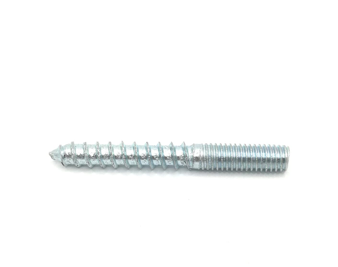 Haozheng Hanger Bolt M6x50 Silvery Double Headed Bolt Self-Tapping Screw for Furniture 12Pcs
