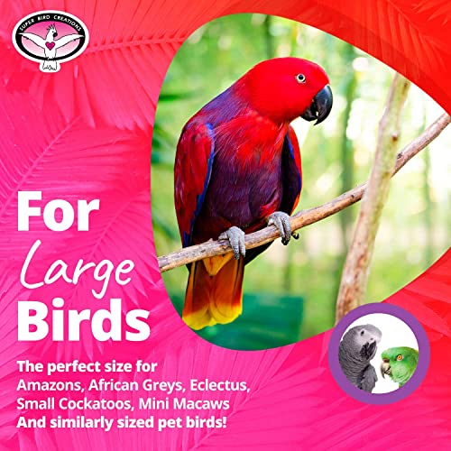 Super Bird Creations SB440 4 Way Play Bird Toy with Colorful Wooden Blocks & Ringing Bell, Large Bird Size, 15β x 7β x 7β