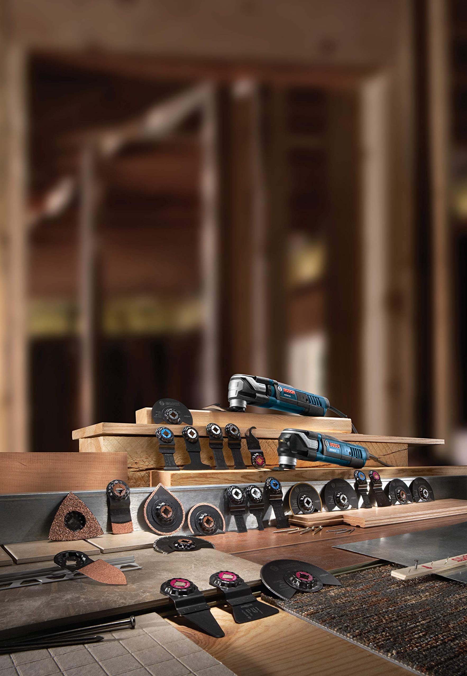BOSCH OSP114 1-Piece 1-1/4 In. StarlockPlus Oscillating Multi Tool Wood Curved-Tec High-Carbon Steel Plunge Cut Blade for Heavy-Duty General-Purpose Applications in Wood