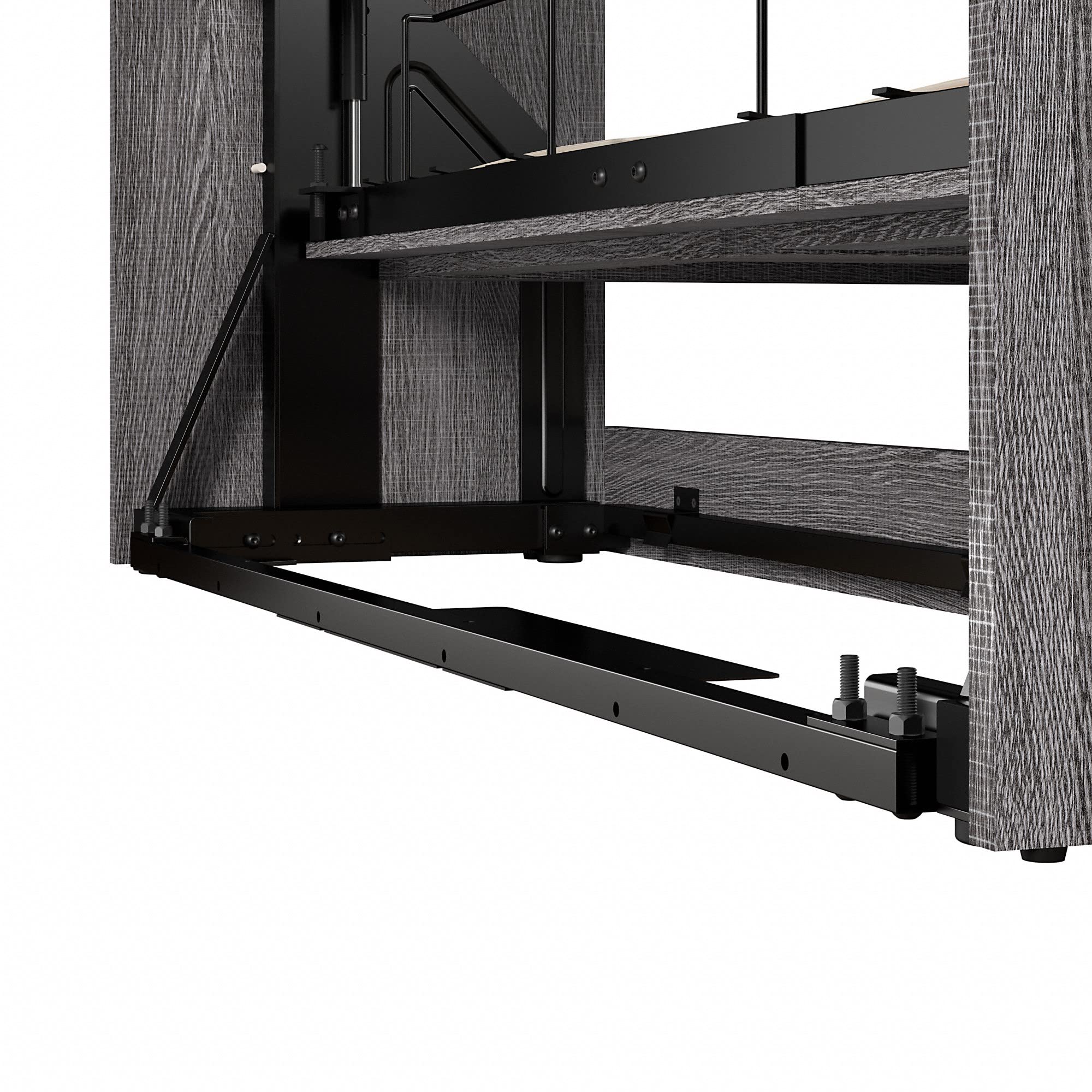 BESTAR Pur Murphy Unit with Drawers, Space-Saving Wall Bed with Storage, Queen, Platinum Gray