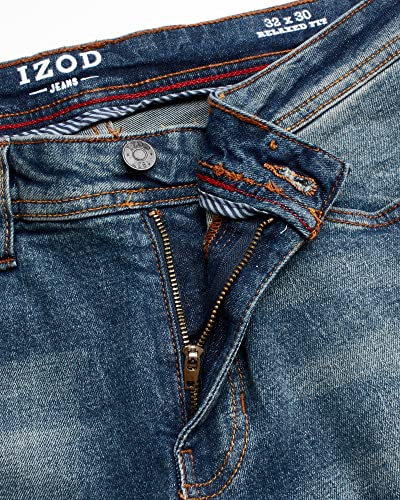 IZOD Men's Denim Jeans - Comfort Stretch Jeans - Casual Relaxed Fit Jeans for Men, Size 34W x 32L, Lexington Wash