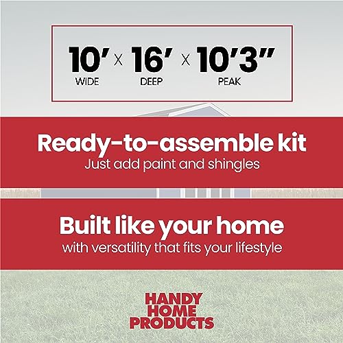 Handy Home Products Braymore 10x16 Do-It-Yourself Wooden Storage Shed with Floor