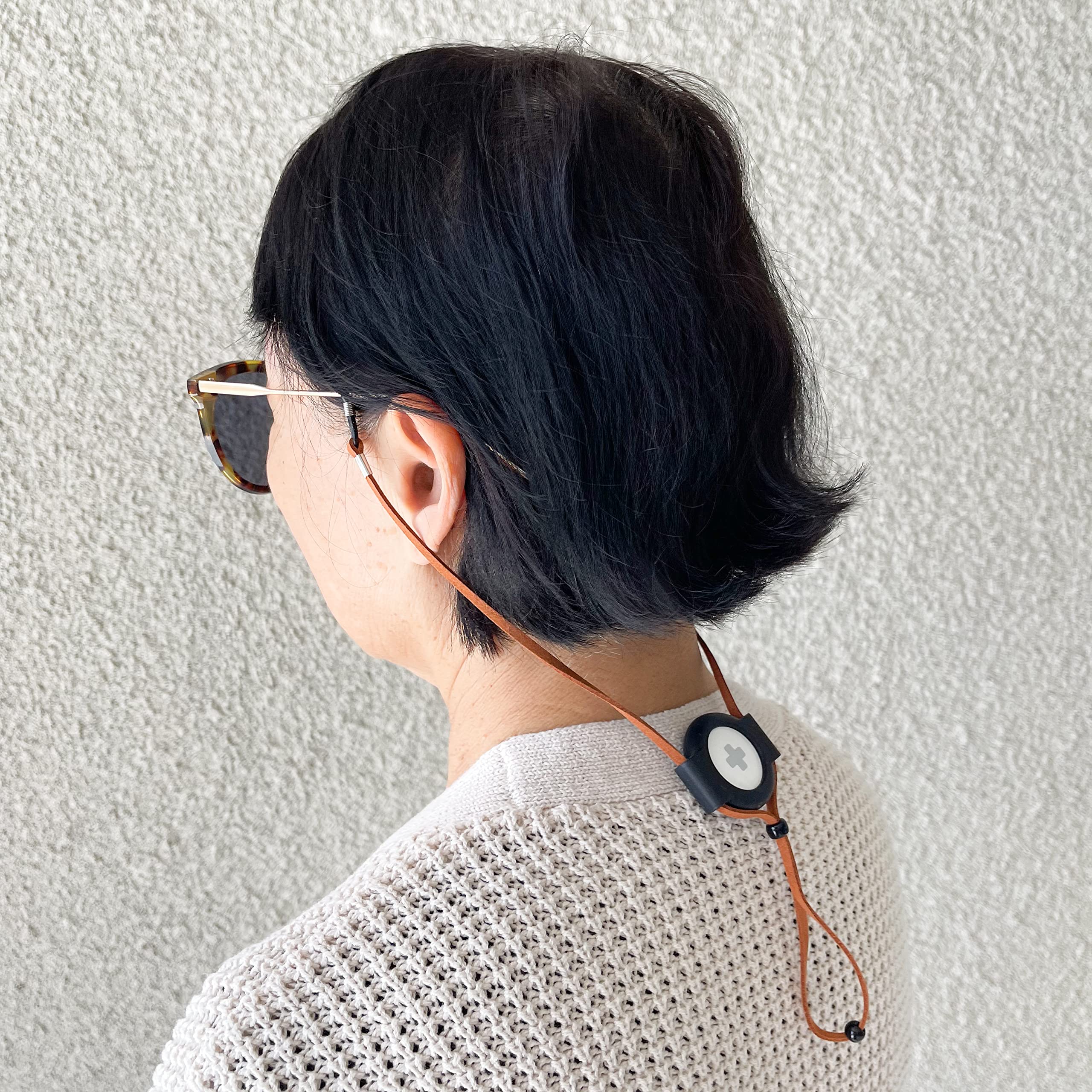 Eyeglass Lanyard β Sunglasses Strap with Holder Compatible with AirTag Tracker β Adjustable Eyeglass Strap for Eyewear Loss Prevention β Sunglasses Lanyards for Men and Women (Black)
