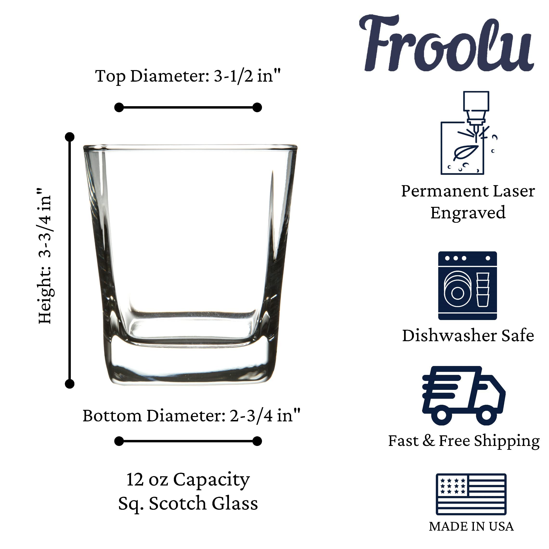 Custom Whiskey Glasses For Men - Premium Scotch Box Engraved Gift for Husband, Dad, Boyfriend - Personalized Bar Gifts for Bourbon Lovers - Christmas, Anniversary, Birthday