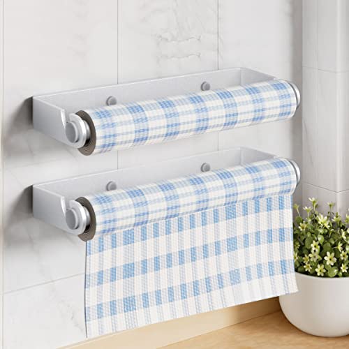 Lazysheep Paper Towel Holder Under Cabinet for Kitchen,Self Adhesive or Screw Mounting Paper Towel Holder,Wall Mount Paper Towel Holder Paper Roll Holder No Drilling Suitable for Kitchen Bathroom