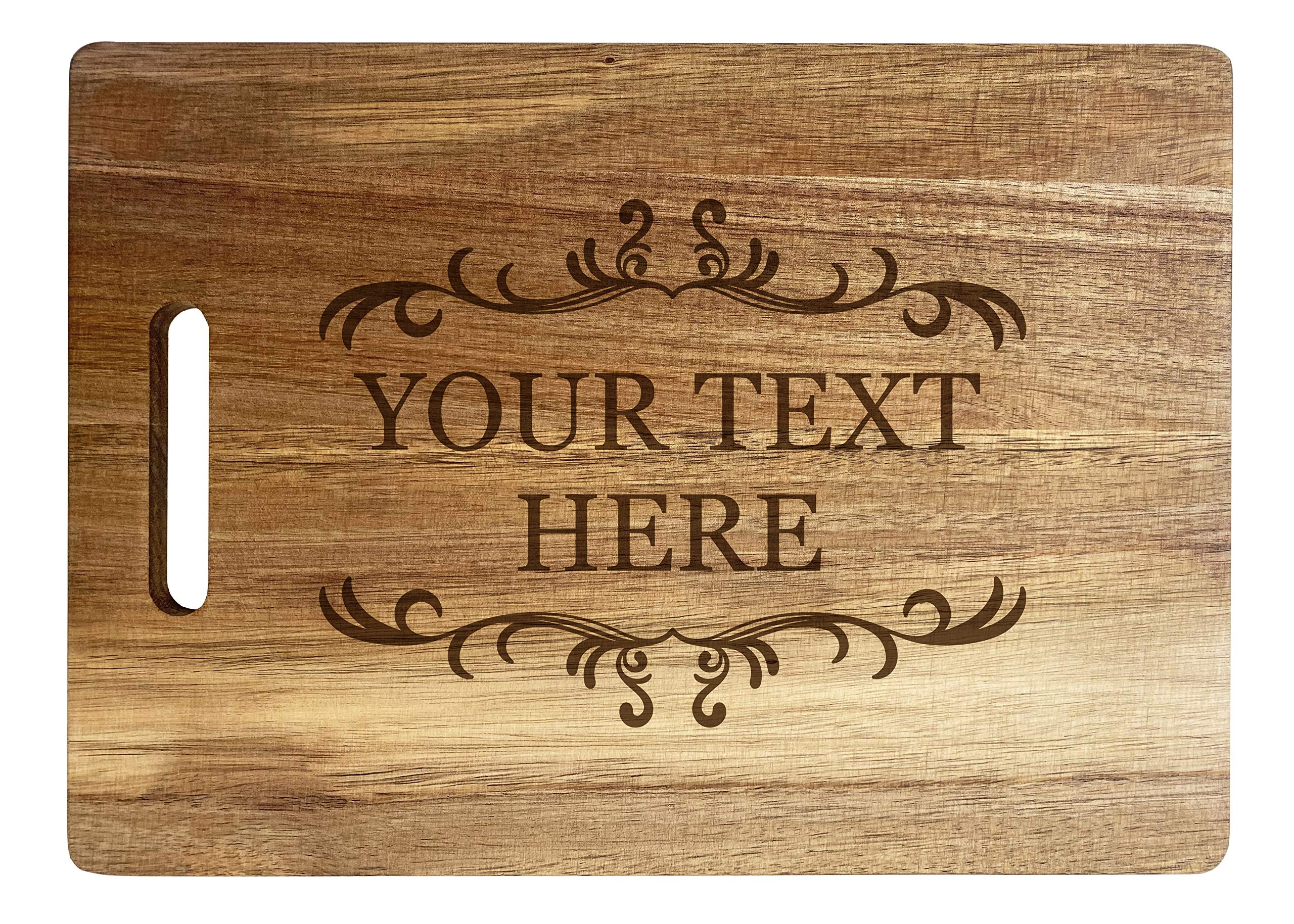 Custom Engraved Wooden Cutting Board Charcuterie Cheese Board Personalized with Custom Text or Message Acacia Wood (10 X 14)
